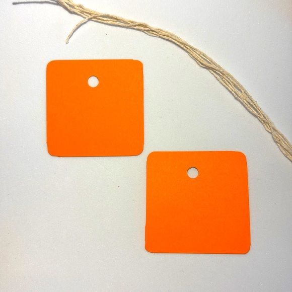 Party Supplies | Orange Square Tags | Poshmark